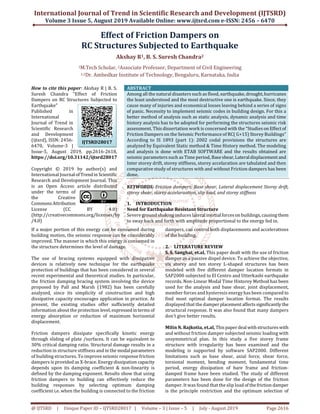 Effect of Friction Dampers on RC Structures Subjected to Earthquake | PDF