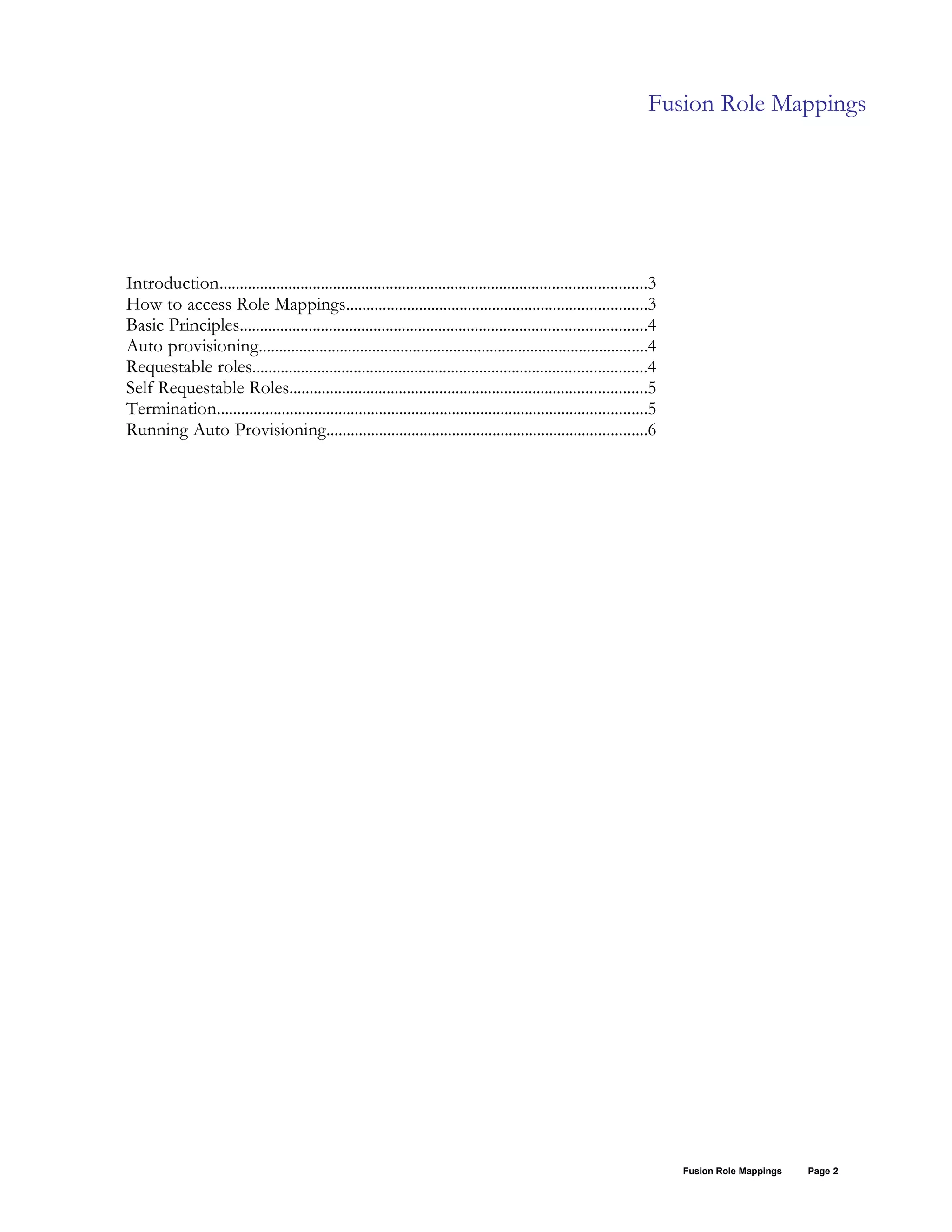 Oracle Fusion Role Mappings | PDF