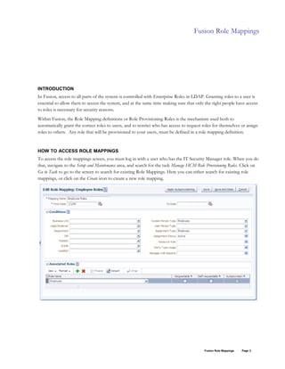 Oracle Fusion Role Mappings | PDF