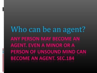 Define agent And Right of Agents | PPT