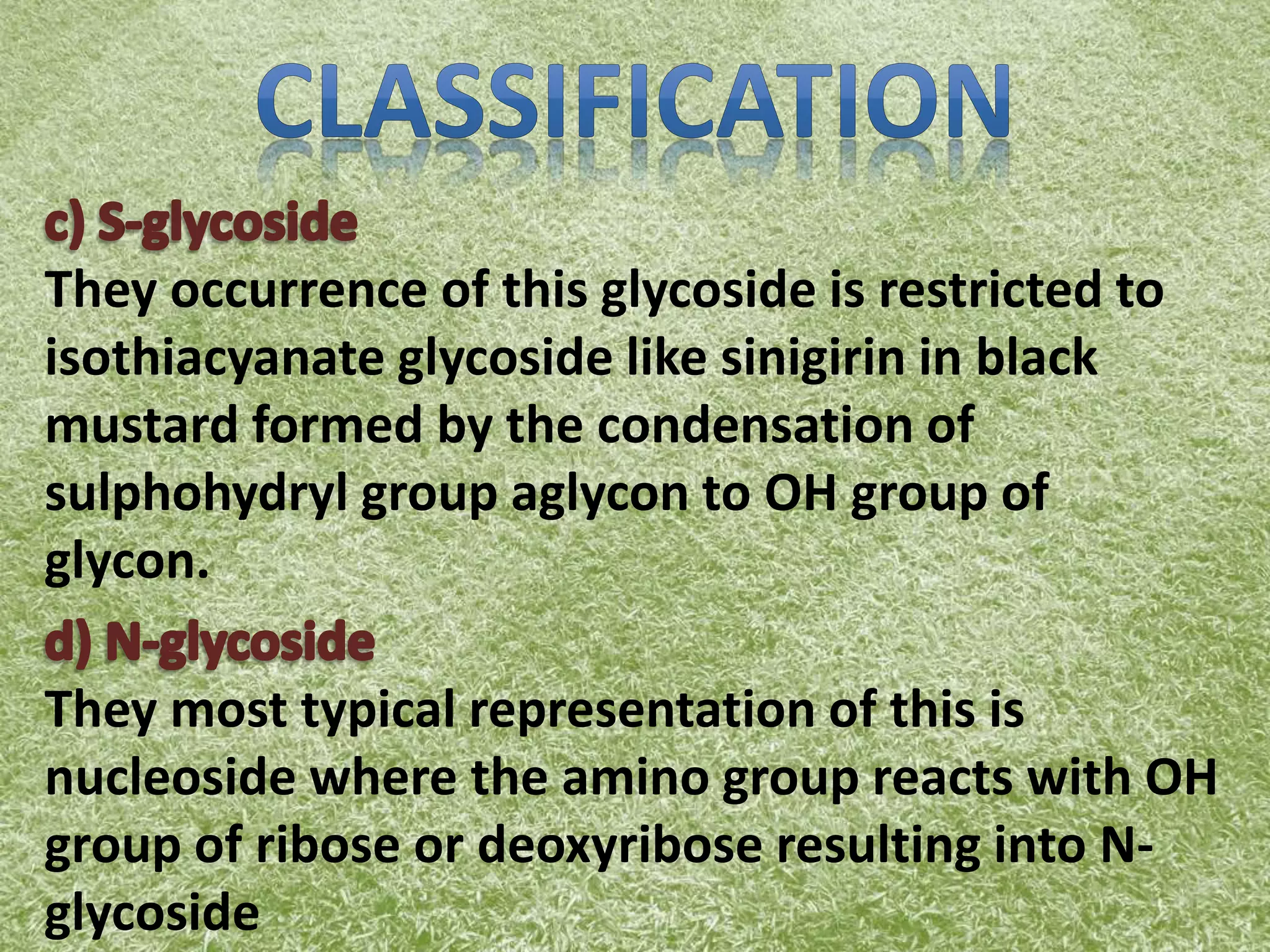 Classification of Glycosides | PPTX