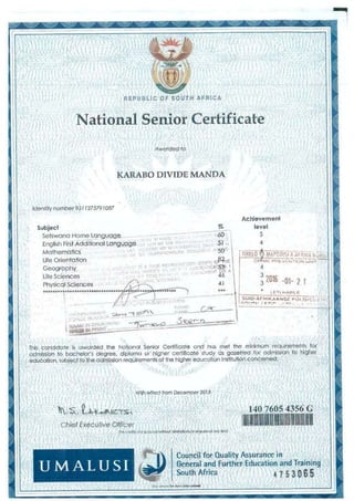 KARABO MANDA CV1 | PDF