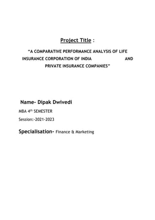 Project Synopsis on LIC and other companies | PDF