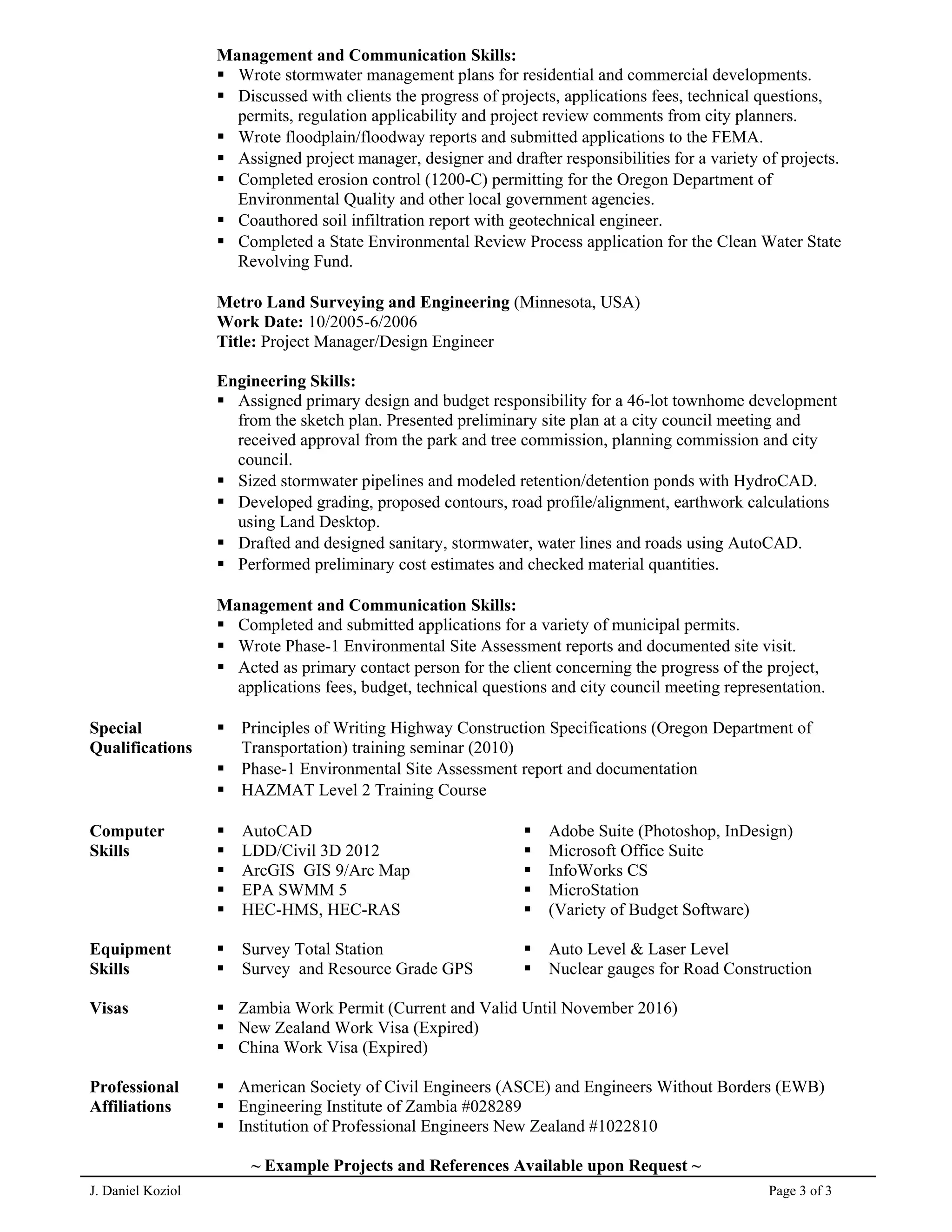 Resume_Koziol_Environmental Civil Engr | PDF