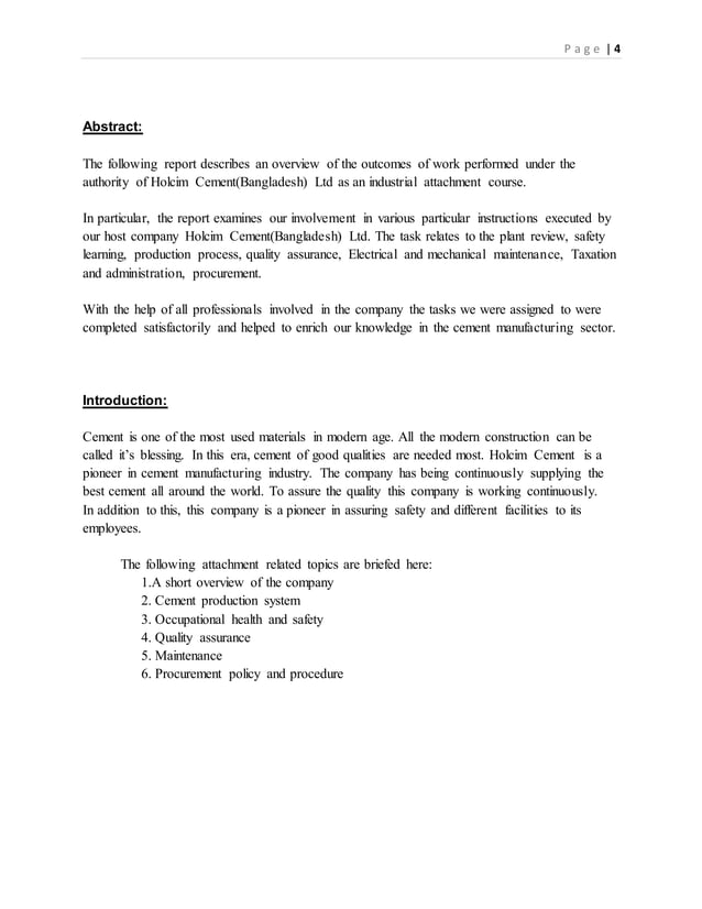 Report on Industrial attachment with HBL | DOCX | Civil Engineering ...