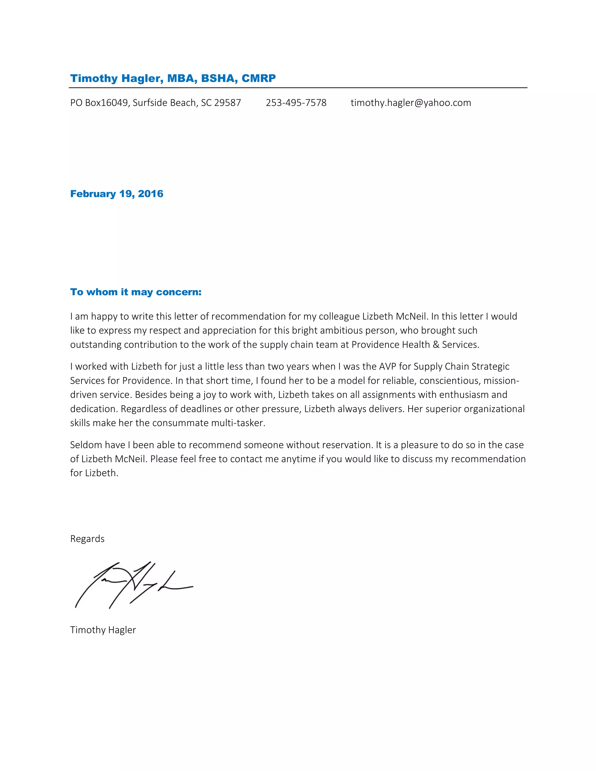 Letter of Recommendation | PDF