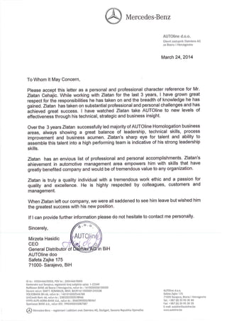 AUTOline -CEO recommendation letter | PDF