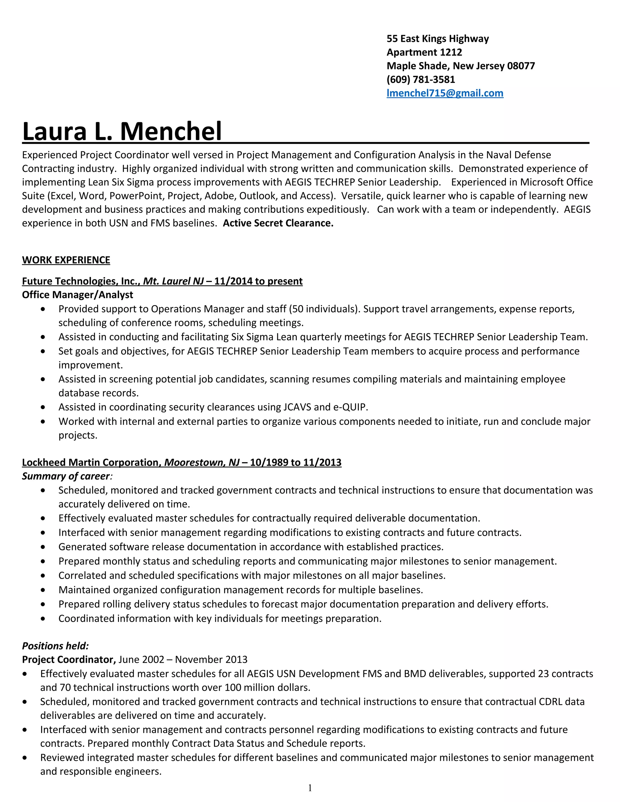 Laura Menchel Resume Oct2016 | PDF