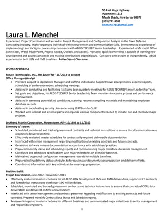 Laura Menchel Resume Oct2016 | PDF
