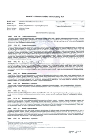 HCT Unoffical Transcript | PDF