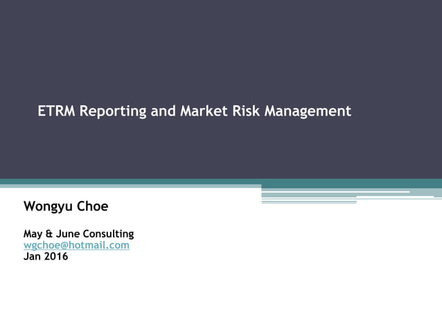 ETRM Reporting and Market Risk | PDF | Computer Software and ...