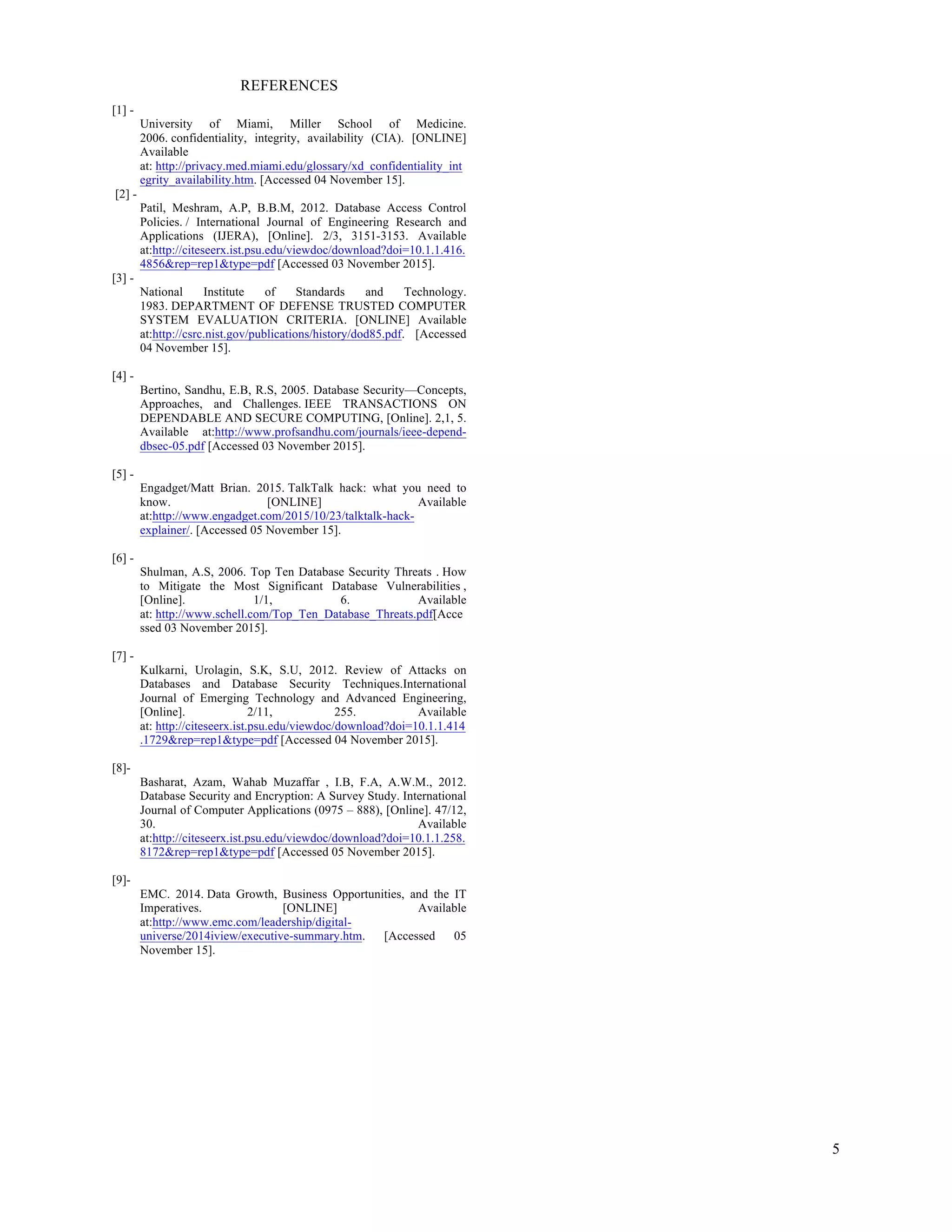 Security Issues Surrounding Data Manipulation in a Relational Database | PDF