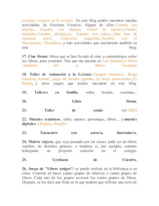 50 actividades para el día del libro | DOCX