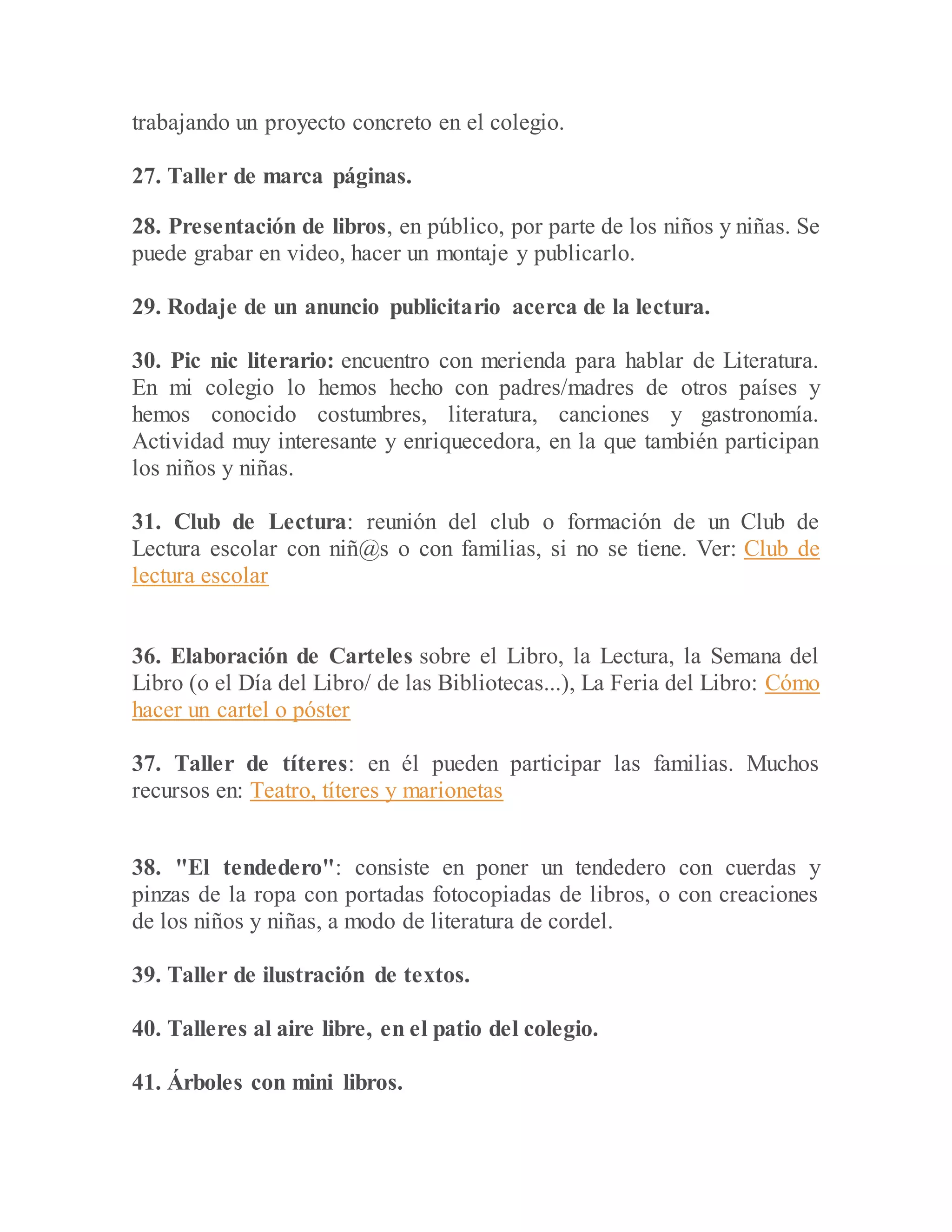 50 actividades para el día del libro | PDF