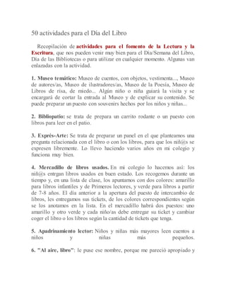 50 actividades para el día del libro | DOCX