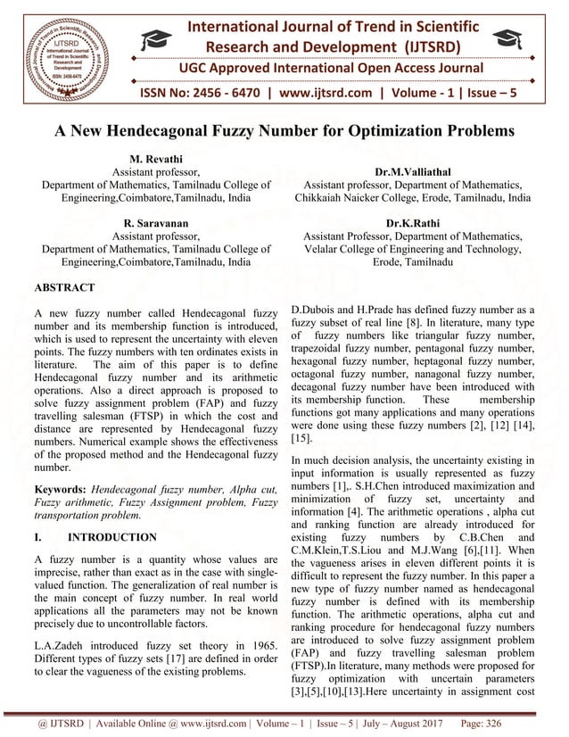 A New Hendecagonal Fuzzy Number For Optimization Problems | PDF
