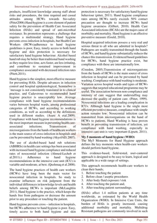A Study to Assess the Knowledge and Practices of Hand Hygiene among ...