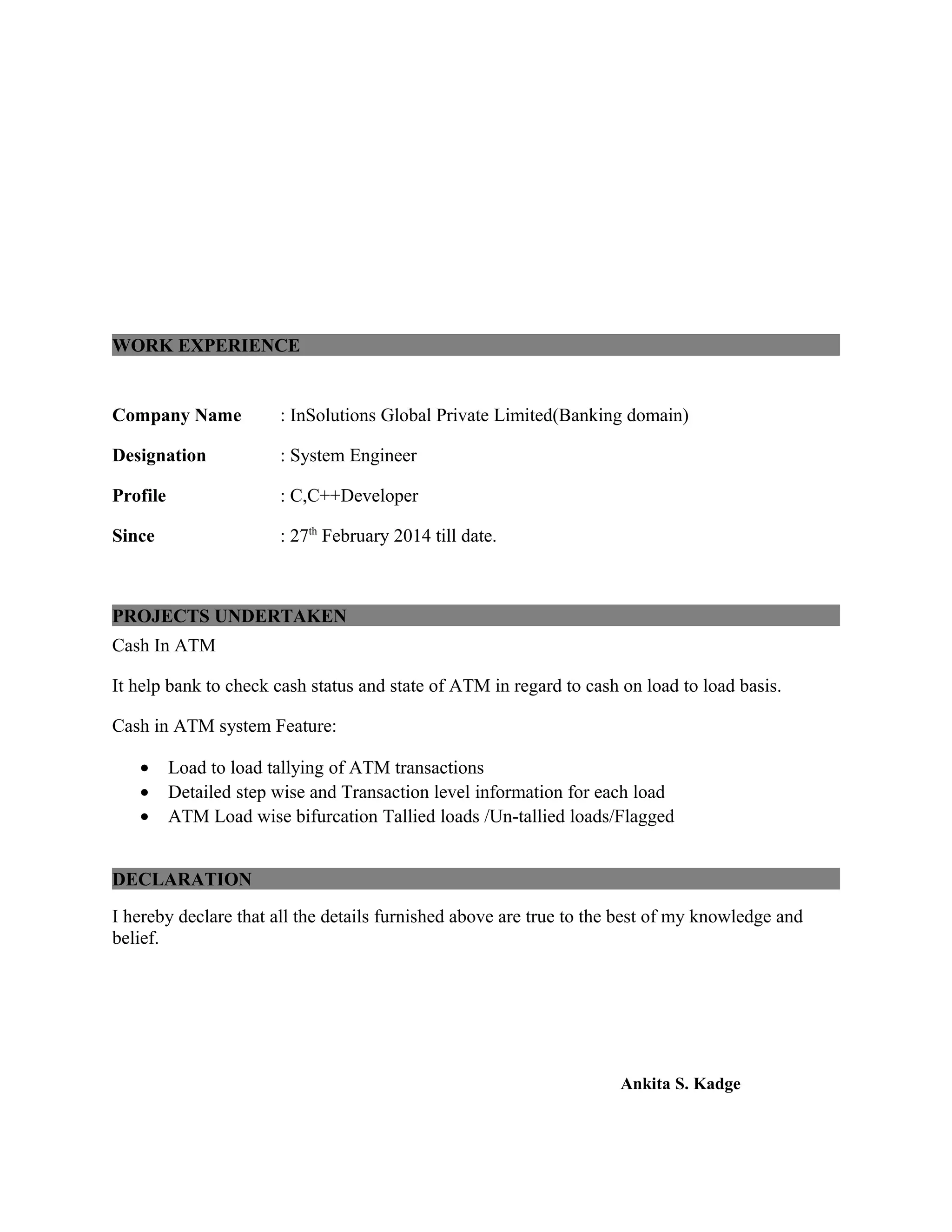 Ankita REsume | DOC