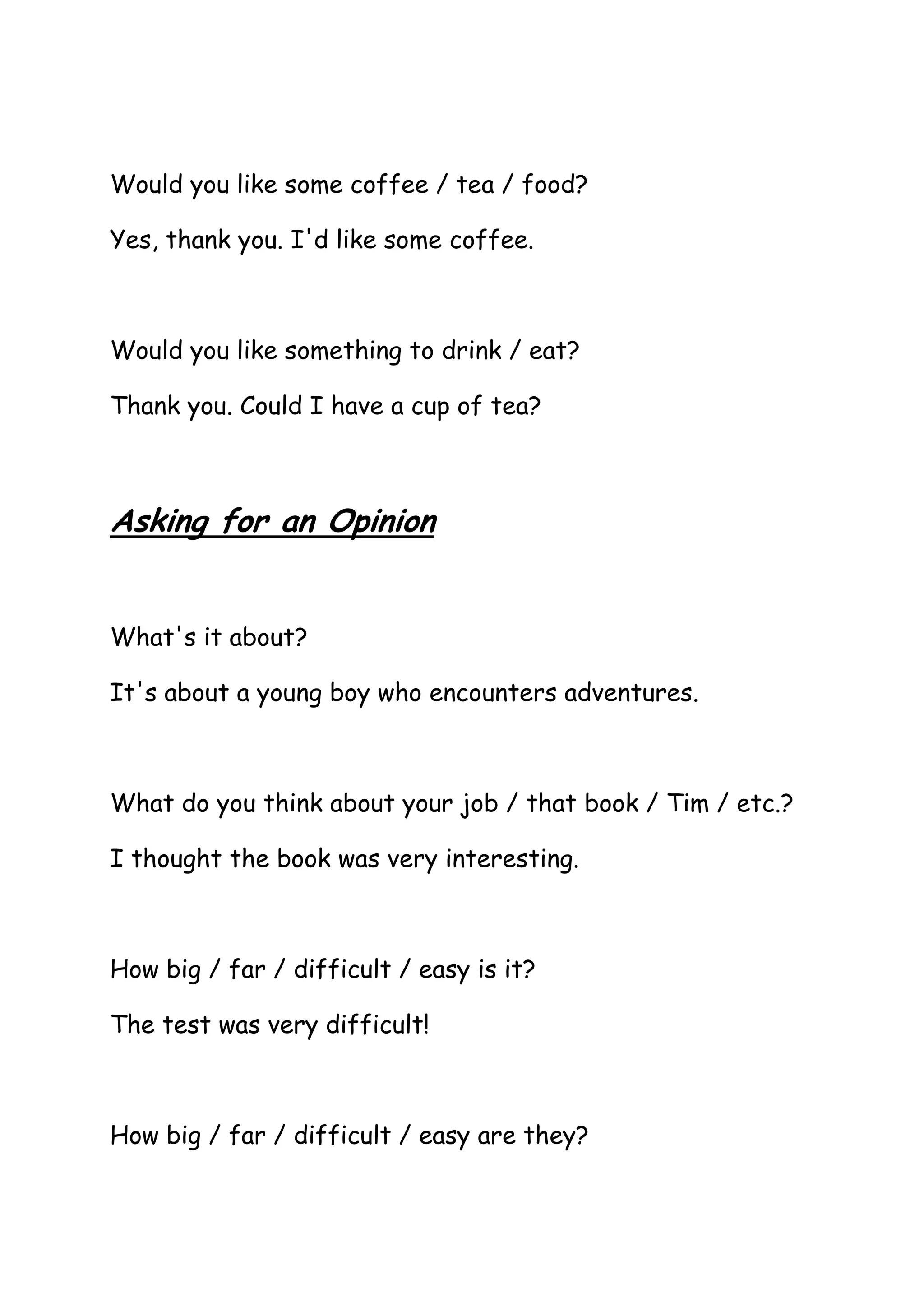 50 basic English questions&answers | PDF
