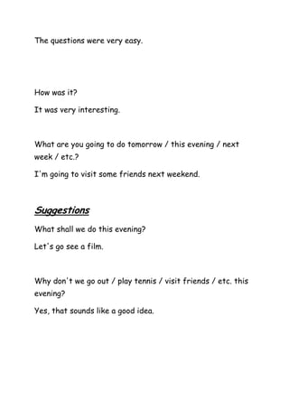 50 basic English questions&answers | PDF