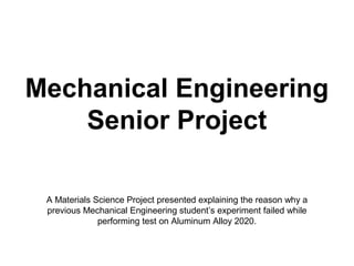 Mechanical Engineering Senior Project | PPT