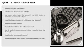 Medical Records Department of a 50 bedded Private Hospital | PPTX