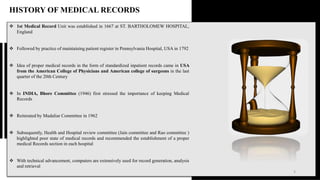 Medical Records Department of a 50 bedded Private Hospital | PPTX