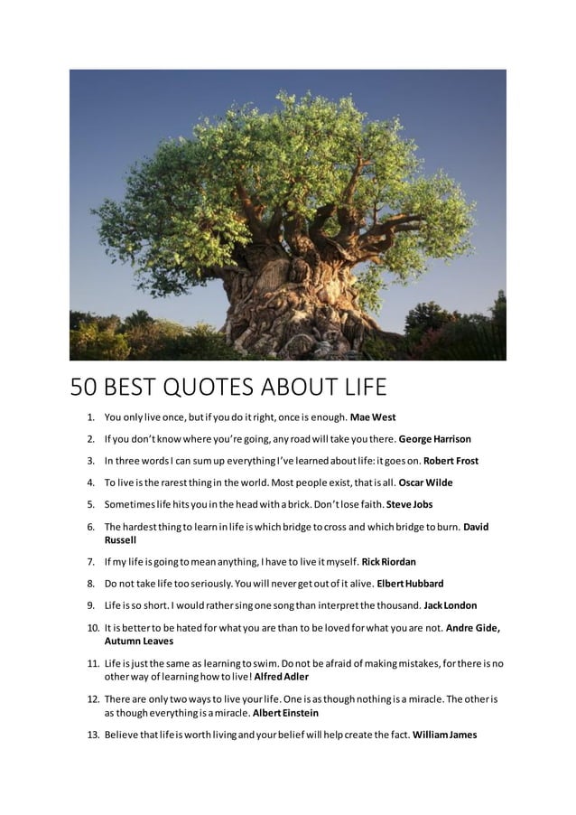 50 best quotes about life | PDF