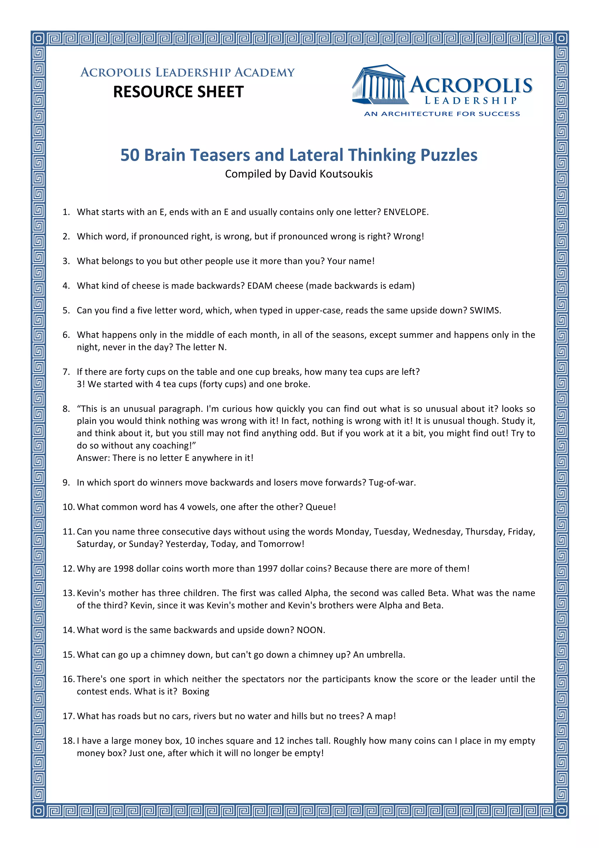50 brain teasers_and_lateral_thinking_puzzles | PDF