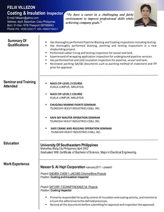 resume of felixvillezon.doc. | PDF