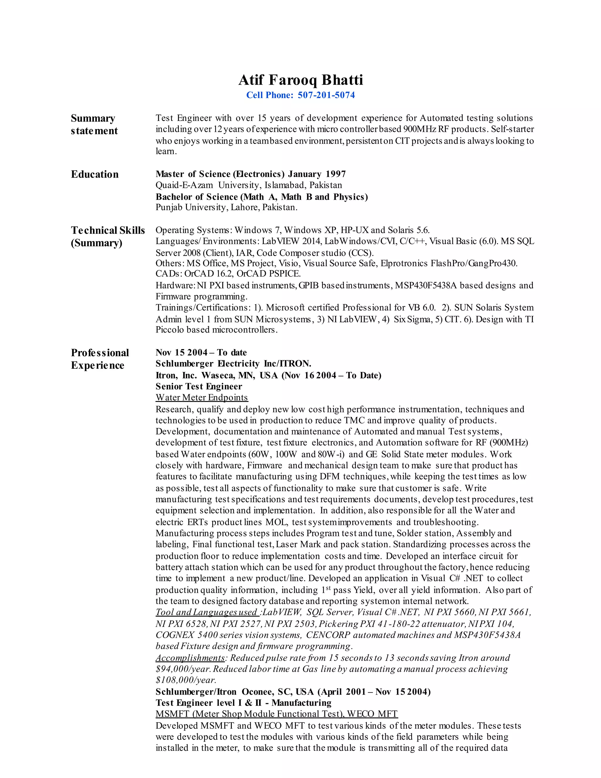 AtifBhatti resume | DOCX