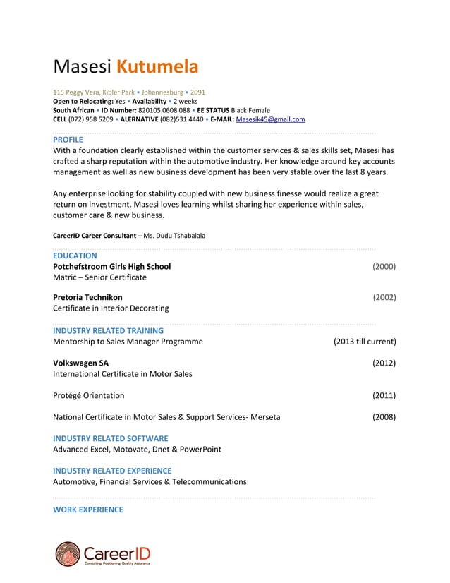 Kutumela, Masesi - CID | DOC