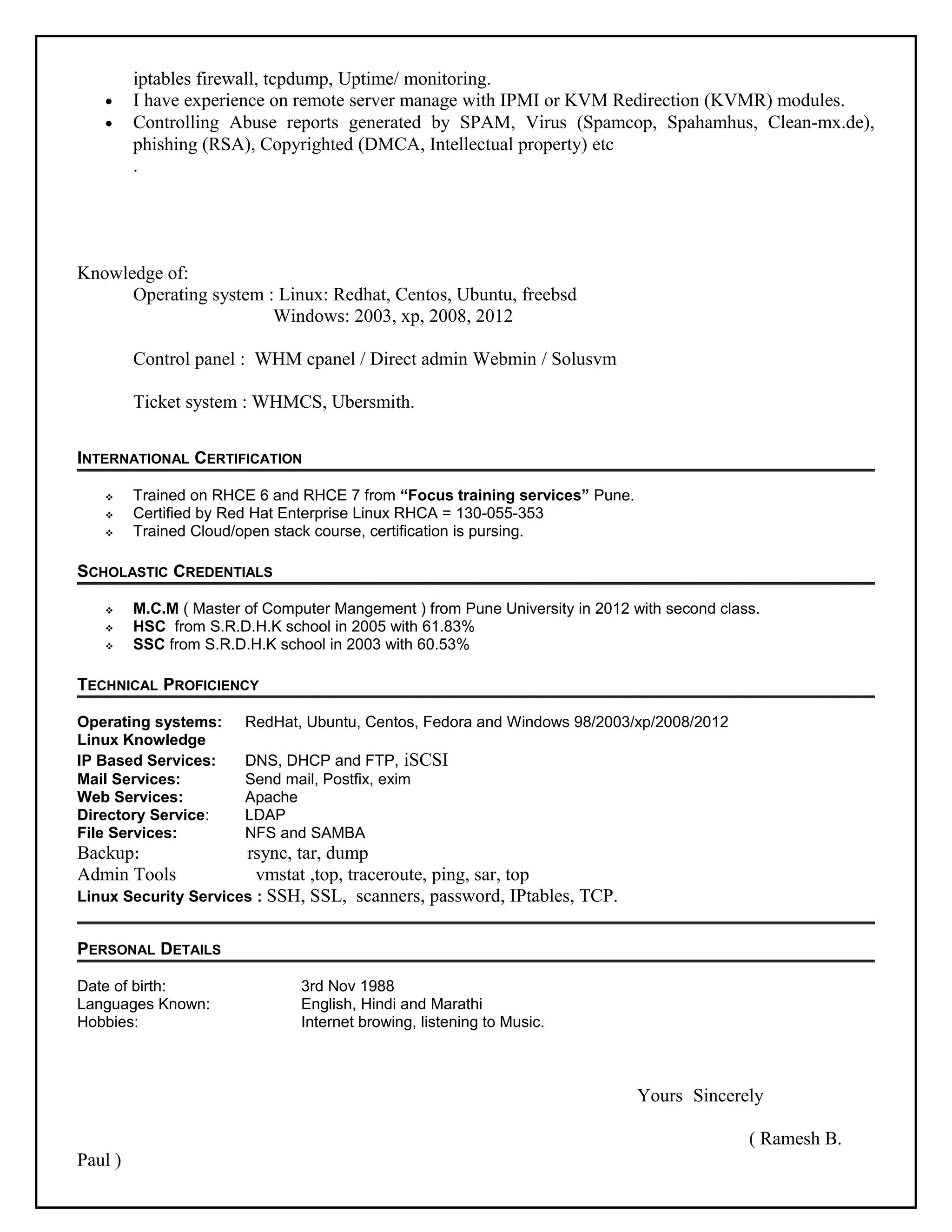 Ramesh updeted resume 11111 | DOC