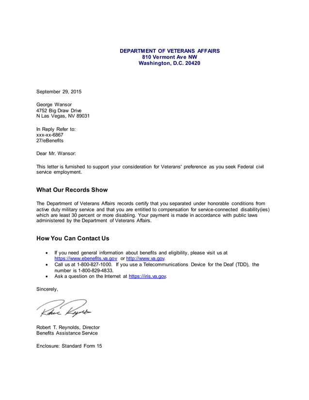 VA Compensation Disability Letter (1) | PDF