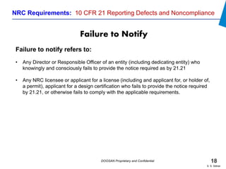 2.2 SITTNER NRC REQUIREMENTS 10 CFR 21 | PPT
