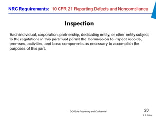 2.2 SITTNER NRC REQUIREMENTS 10 CFR 21 | PPT