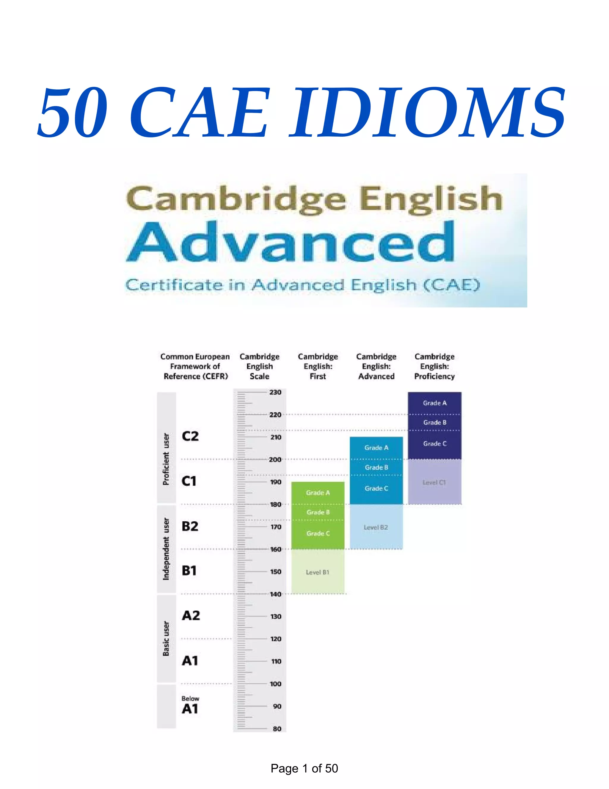 50 CAE IDIOMS | PDF