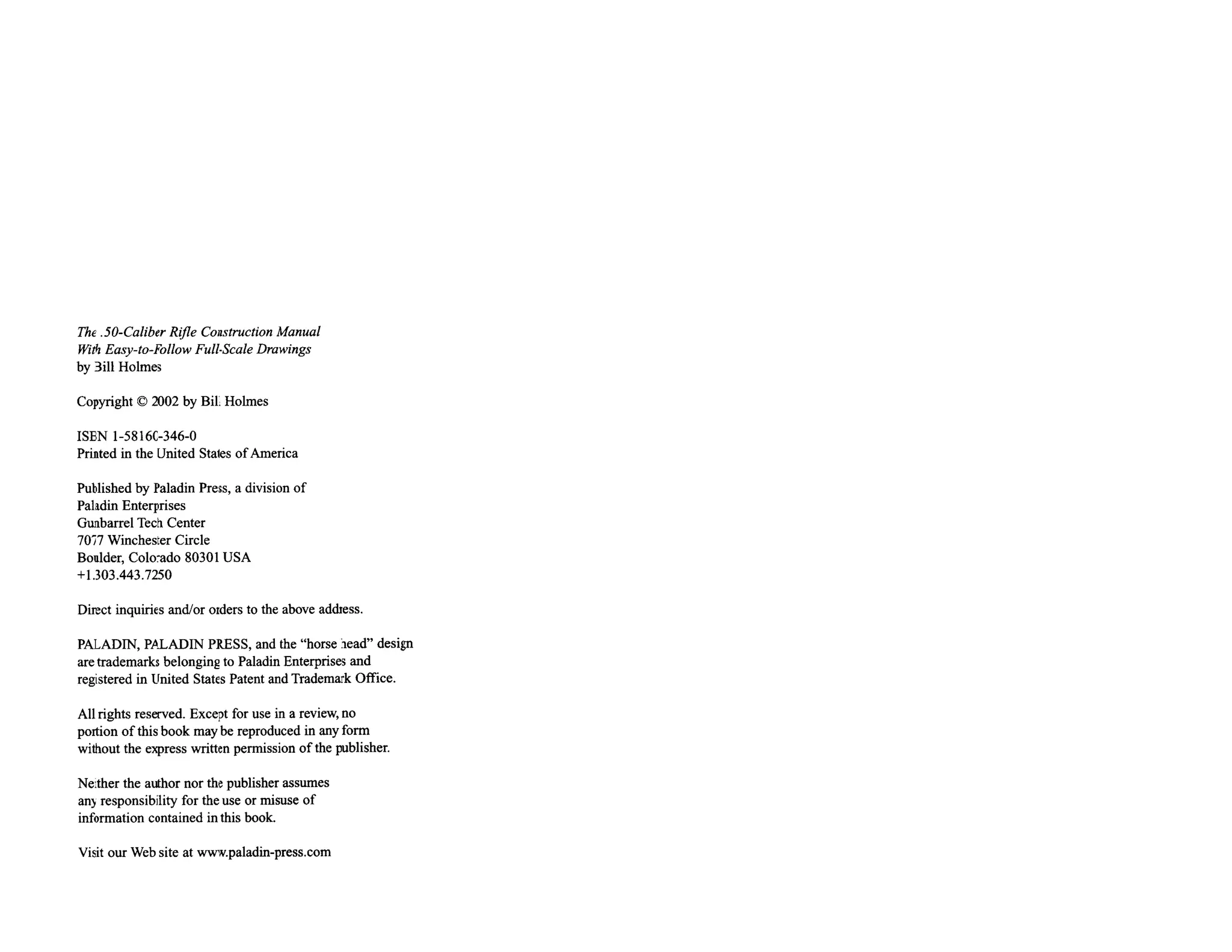 50 caliber rifle construction manual | PDF