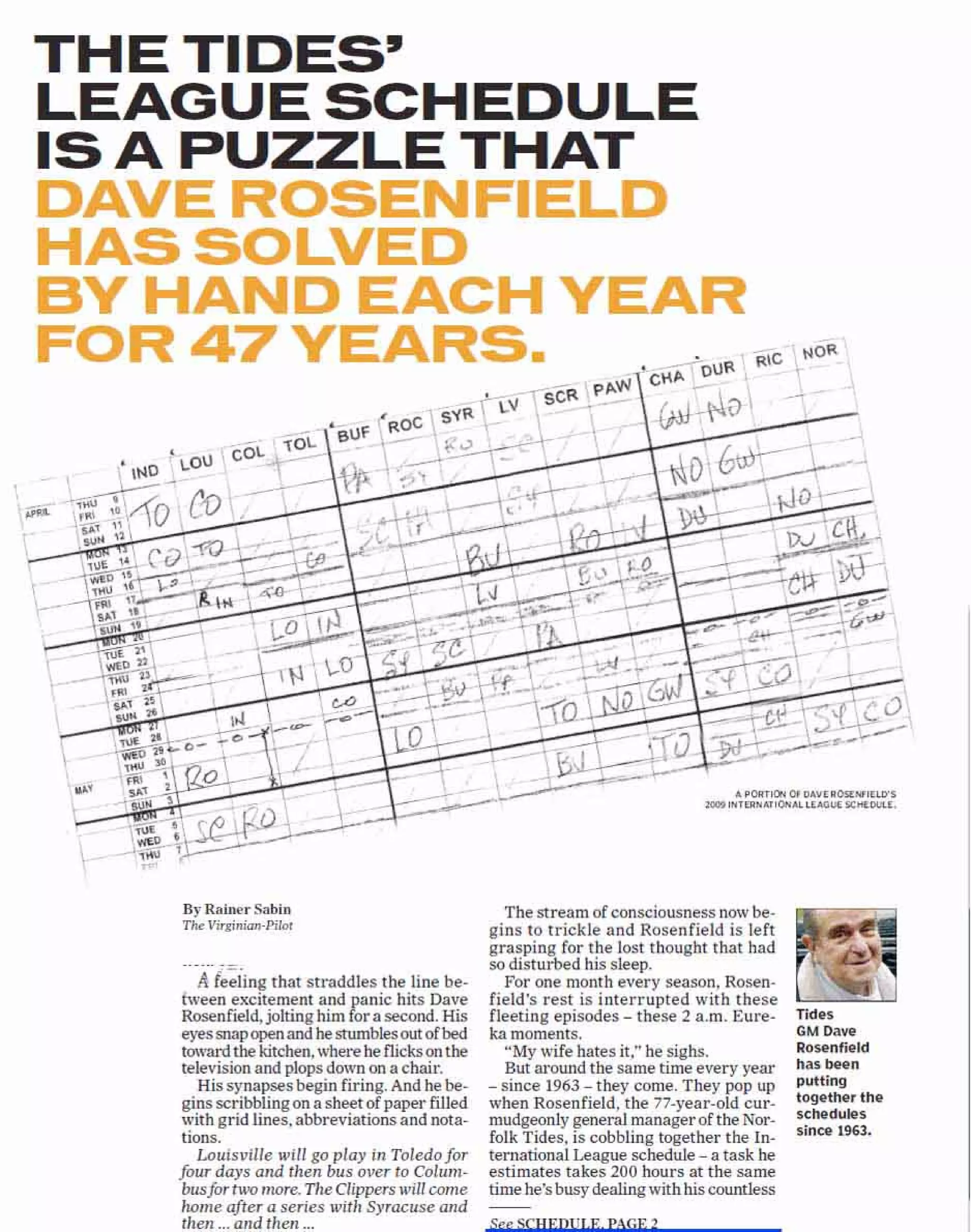 Rosenfield Scheduling | PDF