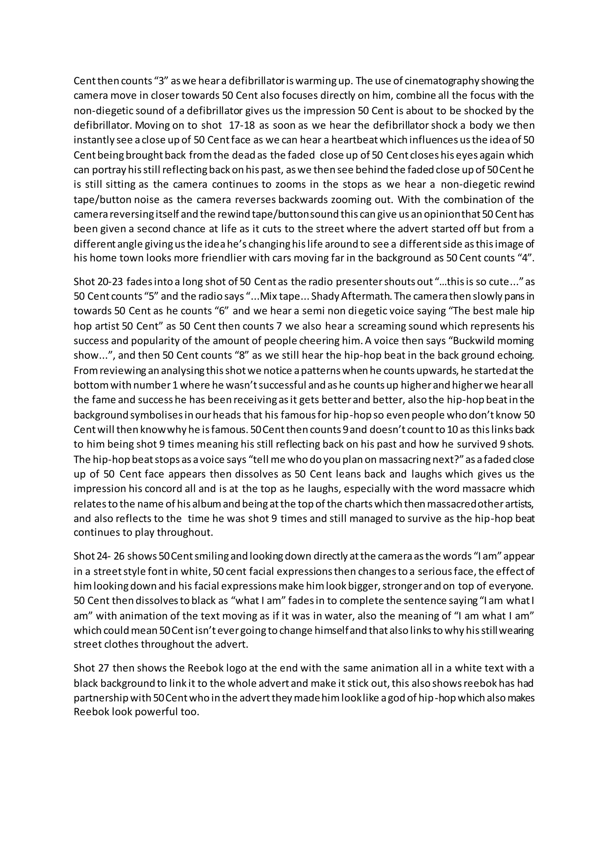 Reebok 'I am what I am' advert analysis | DOCX