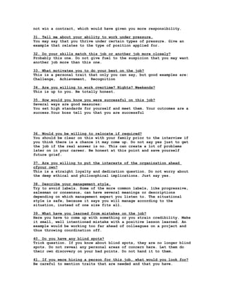 50 Common Interview Questions And Answers | DOC