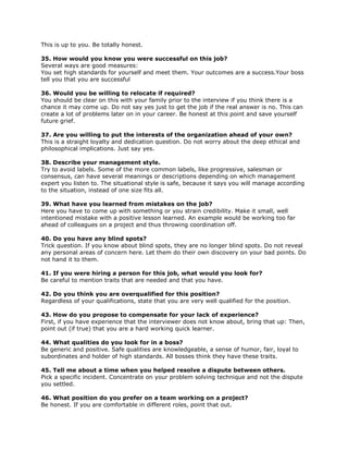 50 common interview questions and answers | PDF
