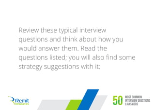 50 common interview questions & answers | PDF