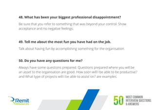 50 common interview questions & answers | PDF