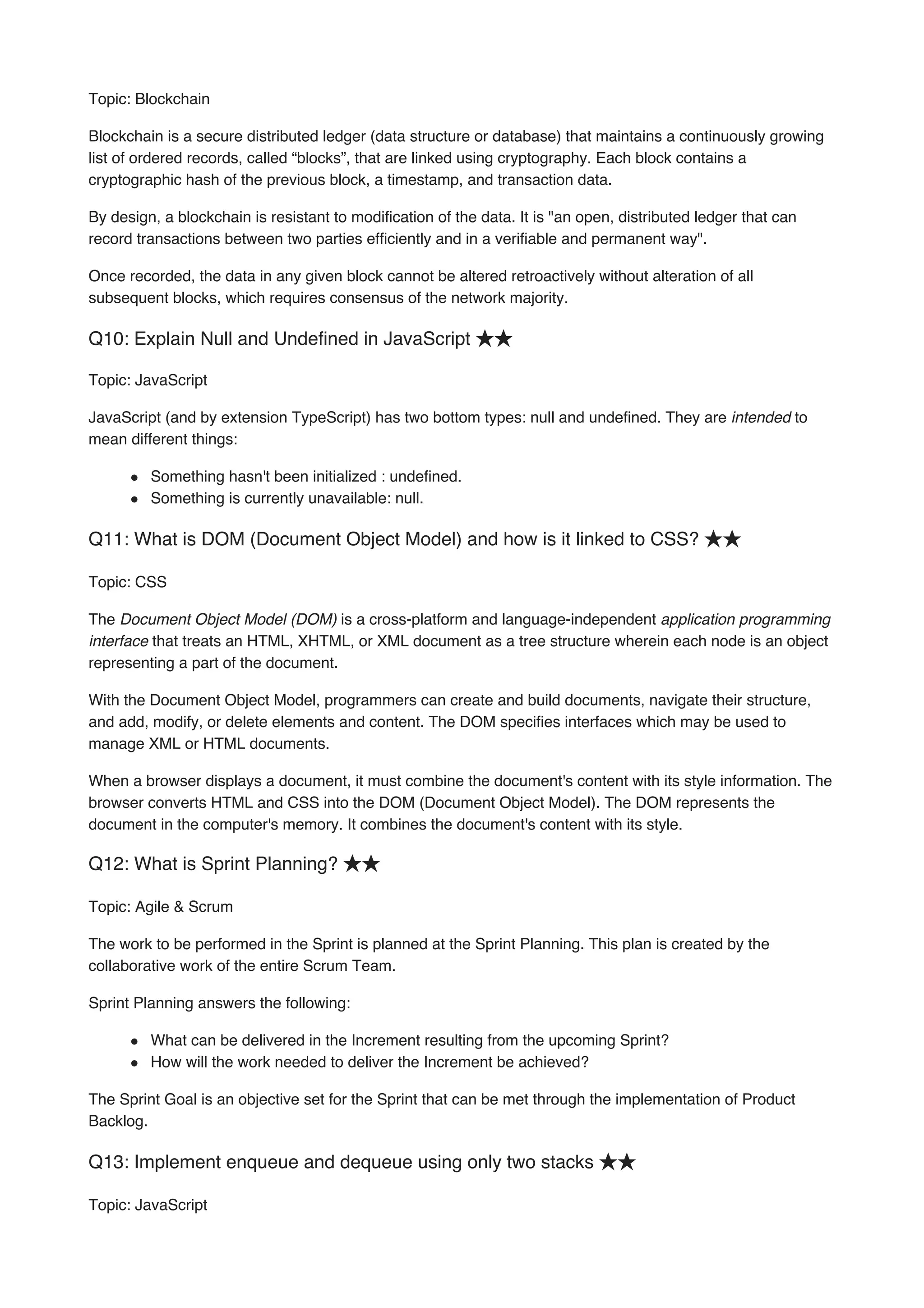 50 common web developer interview questions [2020 updated] [www.full stack.cafe] | PDF