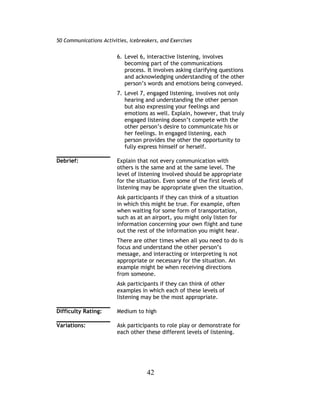 50 communicatins activities, icebreakers and exercises | PDF