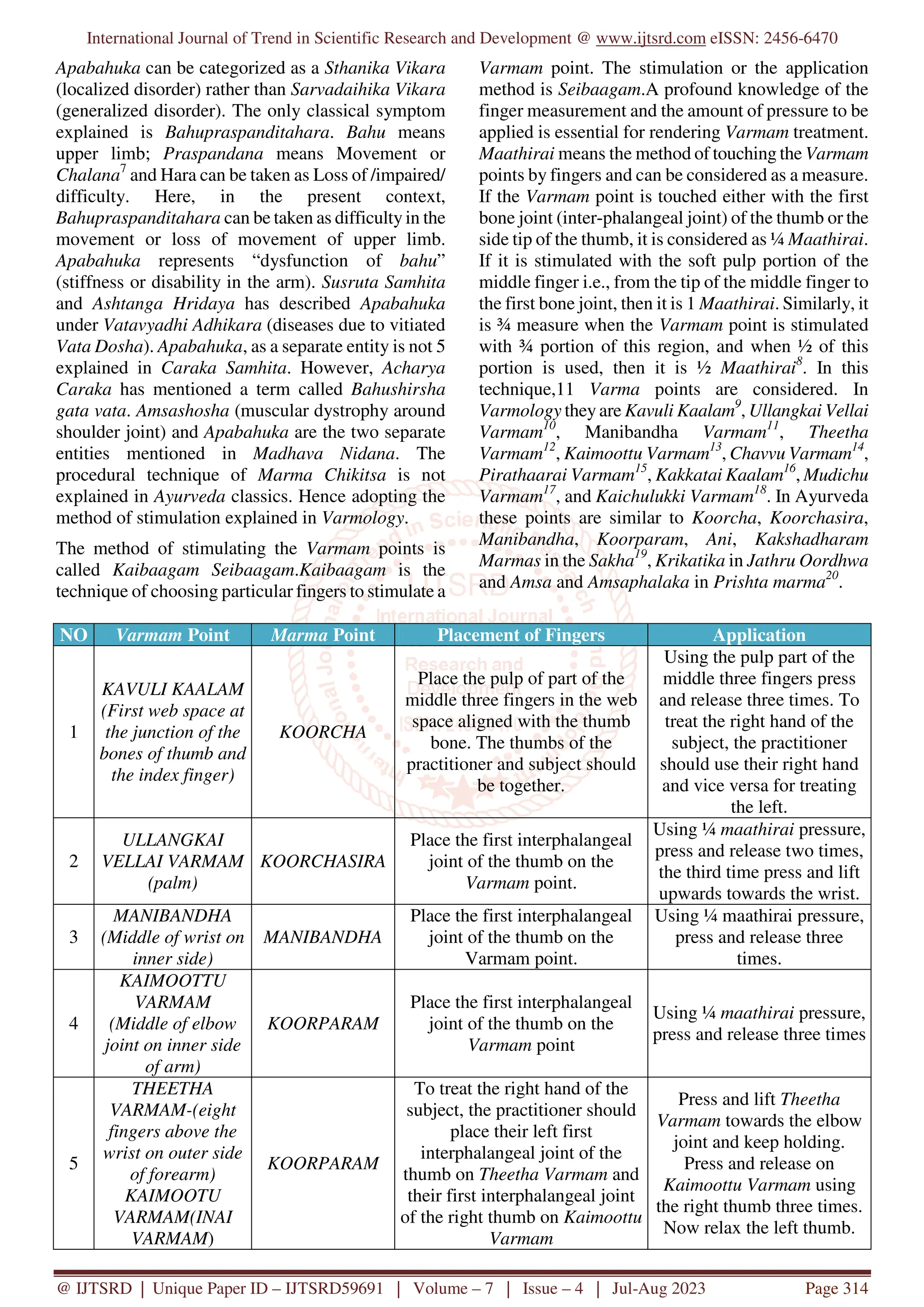 Critical Review on Clinical Manipulation of Marmas W.S.R to Varmology ...