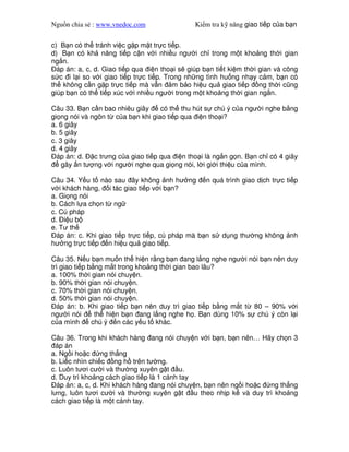 50 câu hỏi kiểm tra kỹ năng giao tiếp | PDF