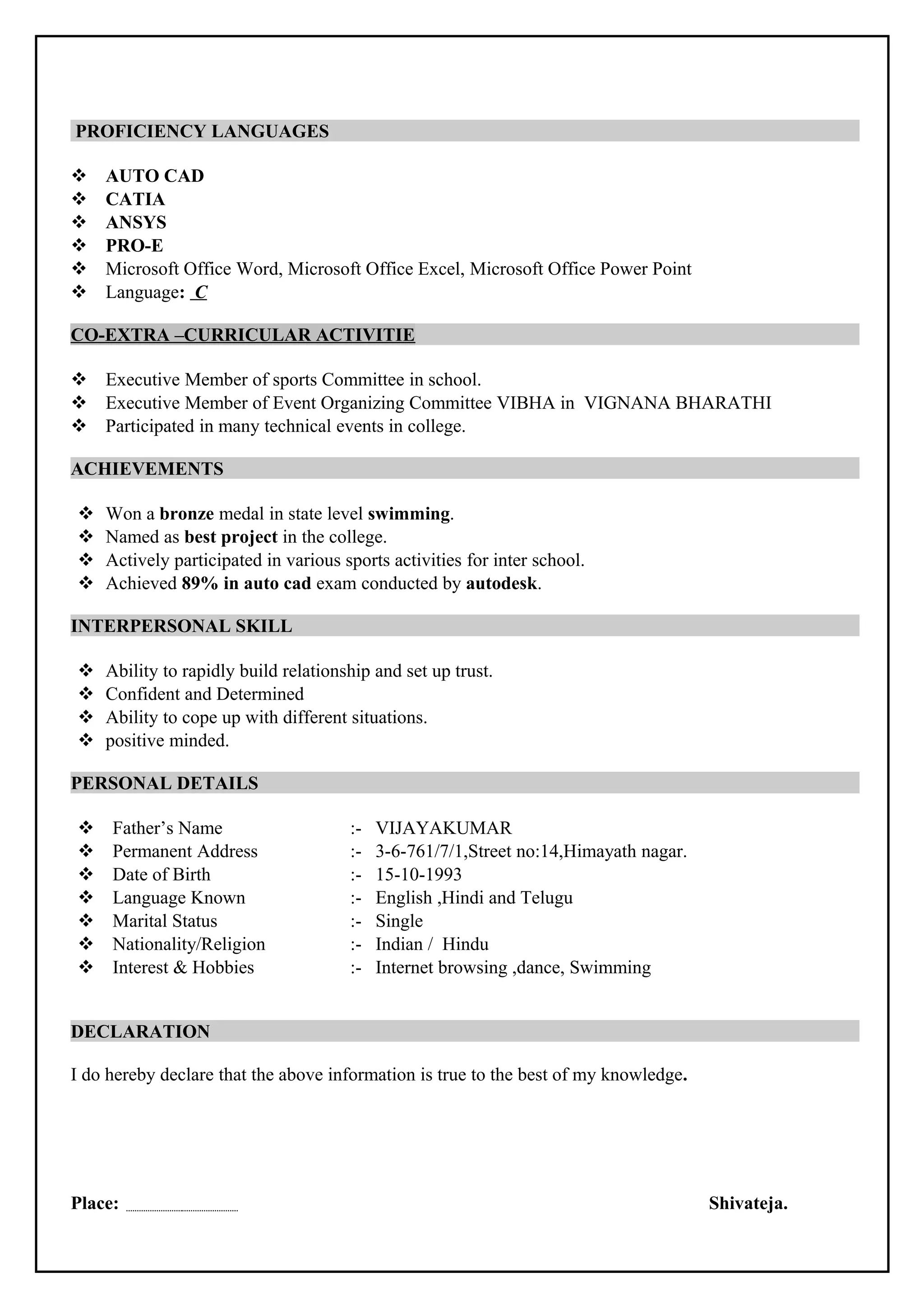TEJA RESUME | DOC | Careers