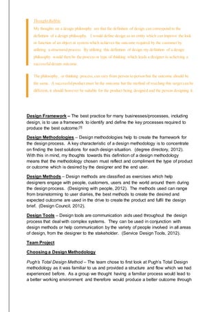 Product Development - Reflective Report | DOCX